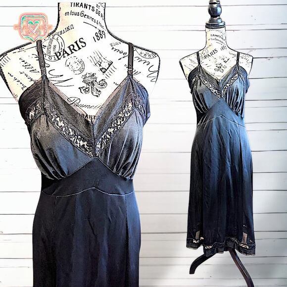 Vintage | Intimates & Sleepwear | Vintage 5s 60s Retro Pinup Black Lace ...